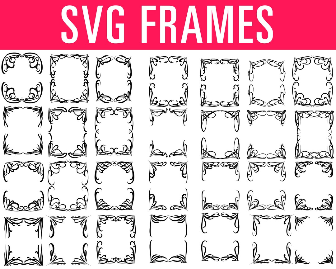 Flourish Frame SVG Bundle, Ornate Decoration (digital Download) - Etsy