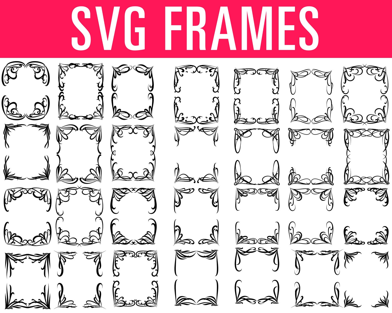 Decorative Frame SVG, Ornaments Frame Svg, Flourishes SVG ,borders Svg ...