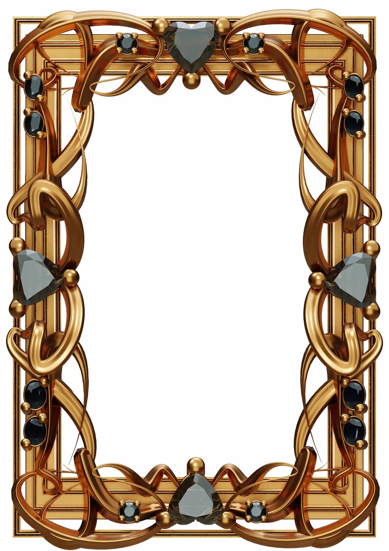 Gold Frames Clipart, Gold Border, Diamond Frames Clipart, Golden Frame ...