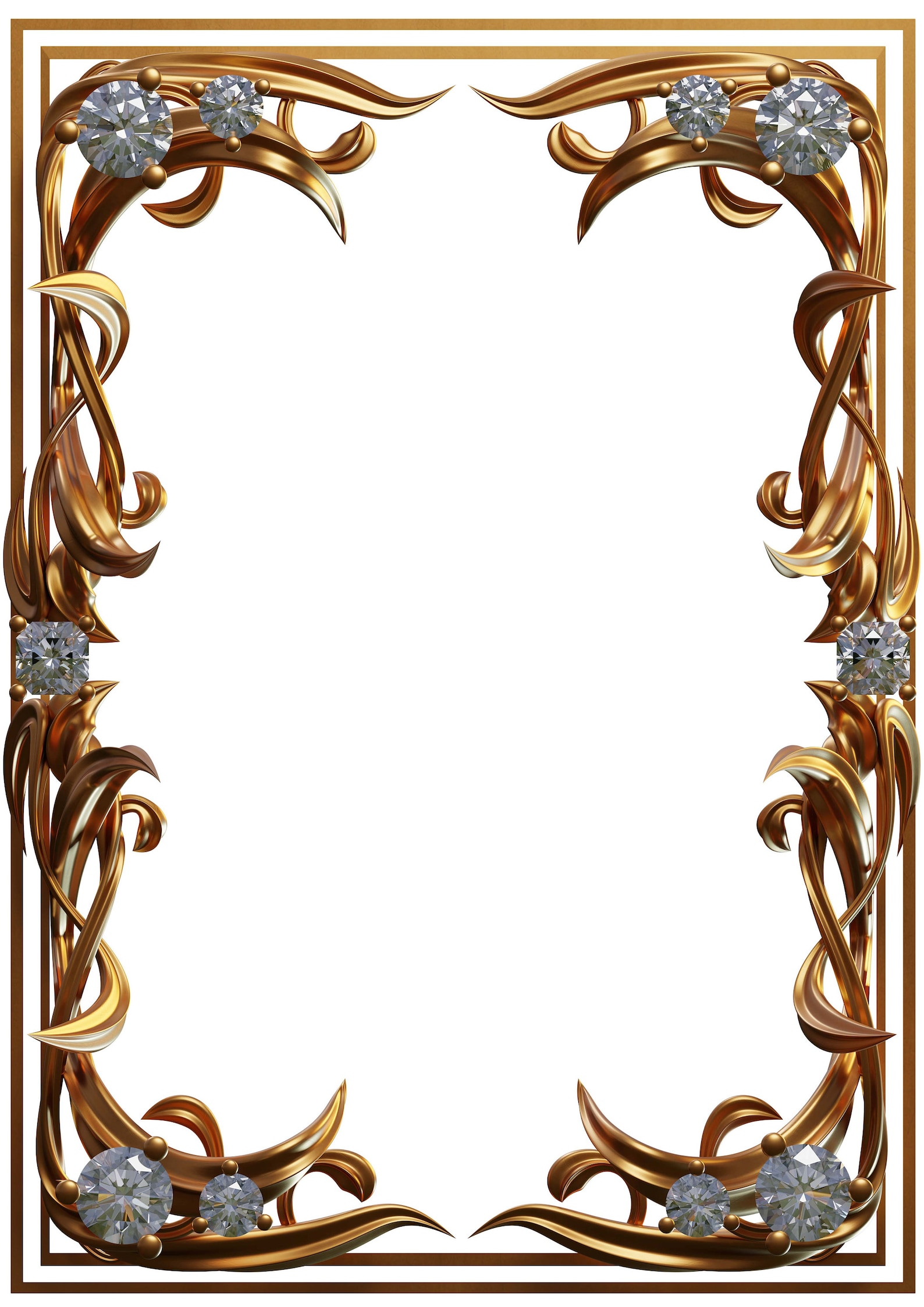 Gold Frames Clipart, Gold Border, Polygonal Frames Clipart, Golden ...