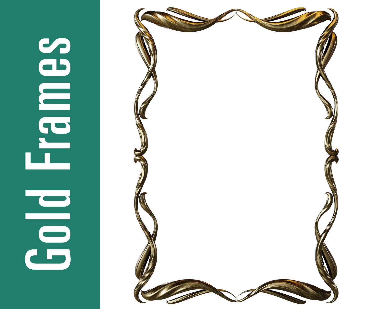 Gold Frames Clipart, Gold Border, Polygonal Frames Clipart, Golden ...