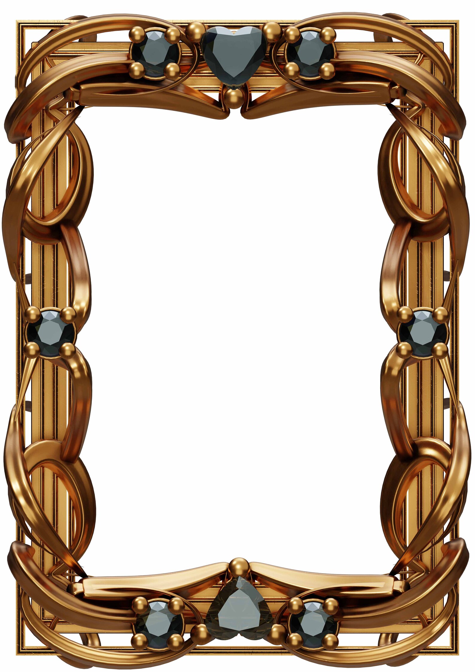 Gold Frames Clipart, Gold Border, Diamond Frames Clipart, Golden Frame ...