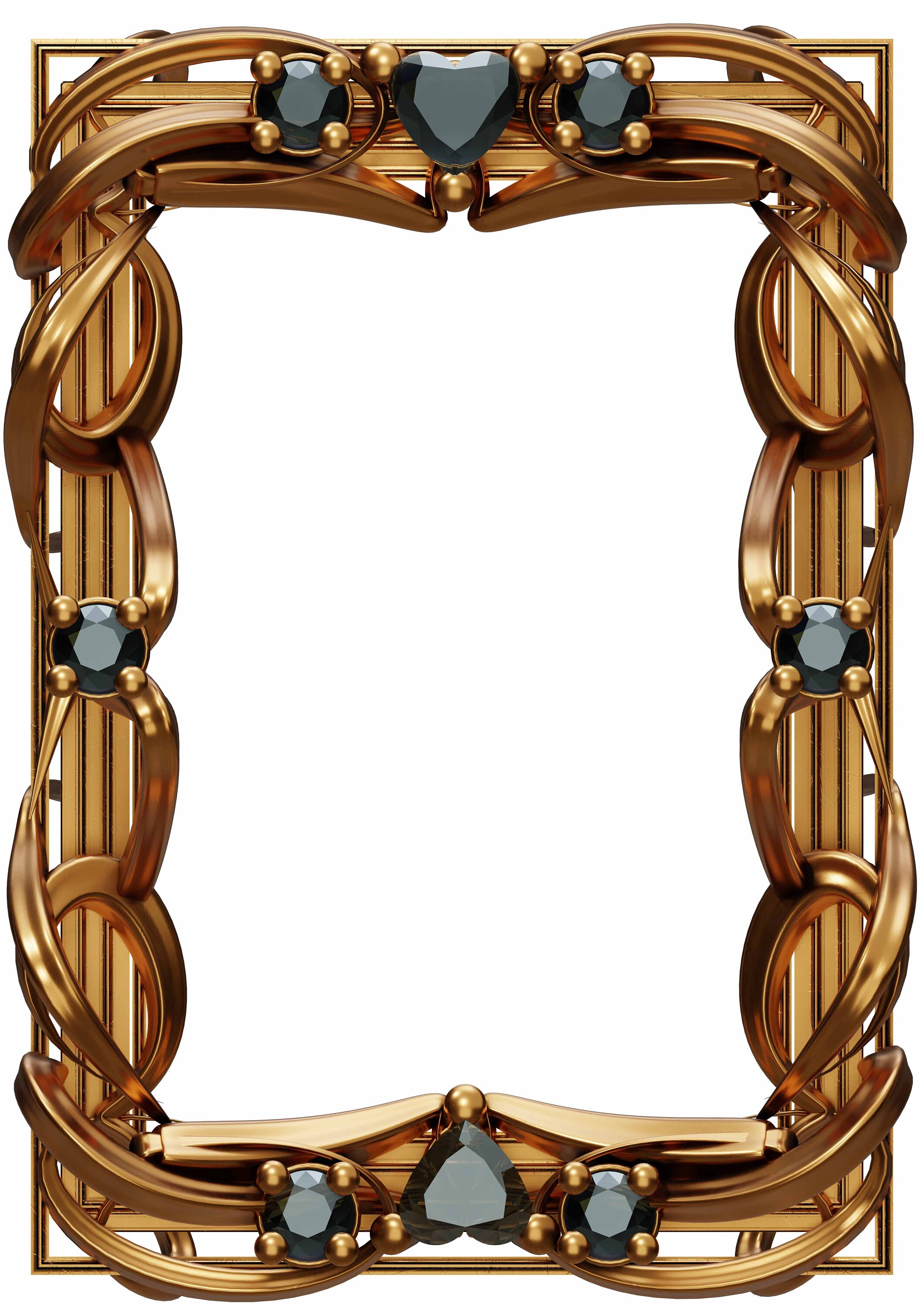 Gold Frames Clipart, Gold Border, Diamond Frames Clipart, Golden Frame ...