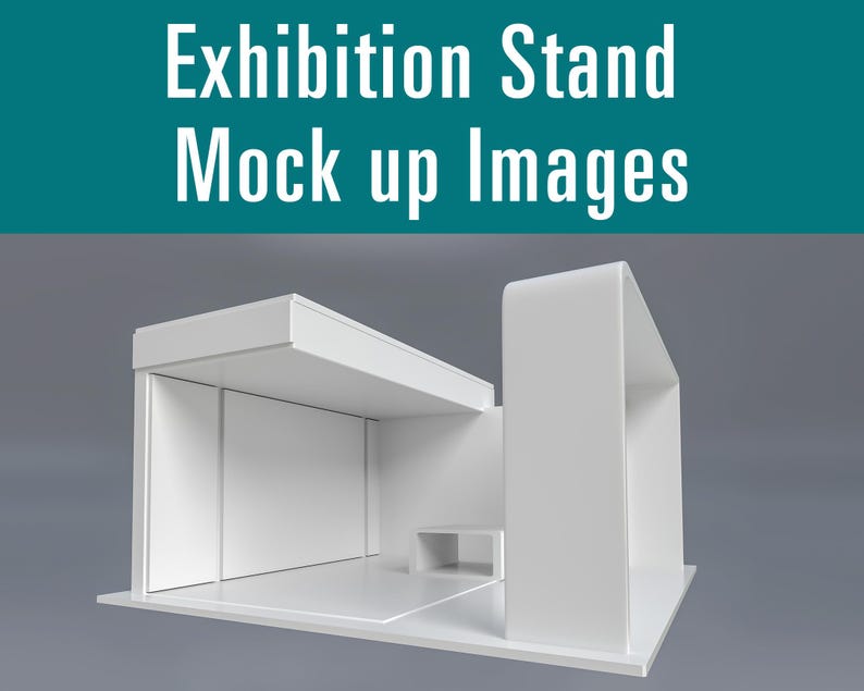 White Creative Exhibition Stand Design Booth Template Images for Mock ...