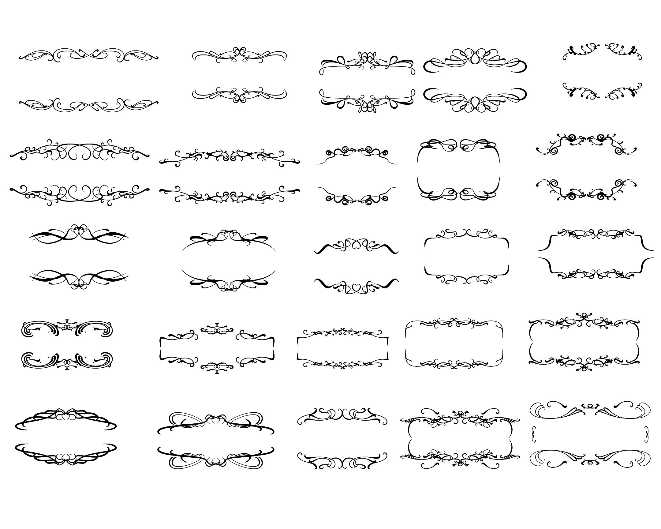 Decorative Elements SVG, Ornaments Svg, Flourishes SVG, Swirls SVG, Svg ...