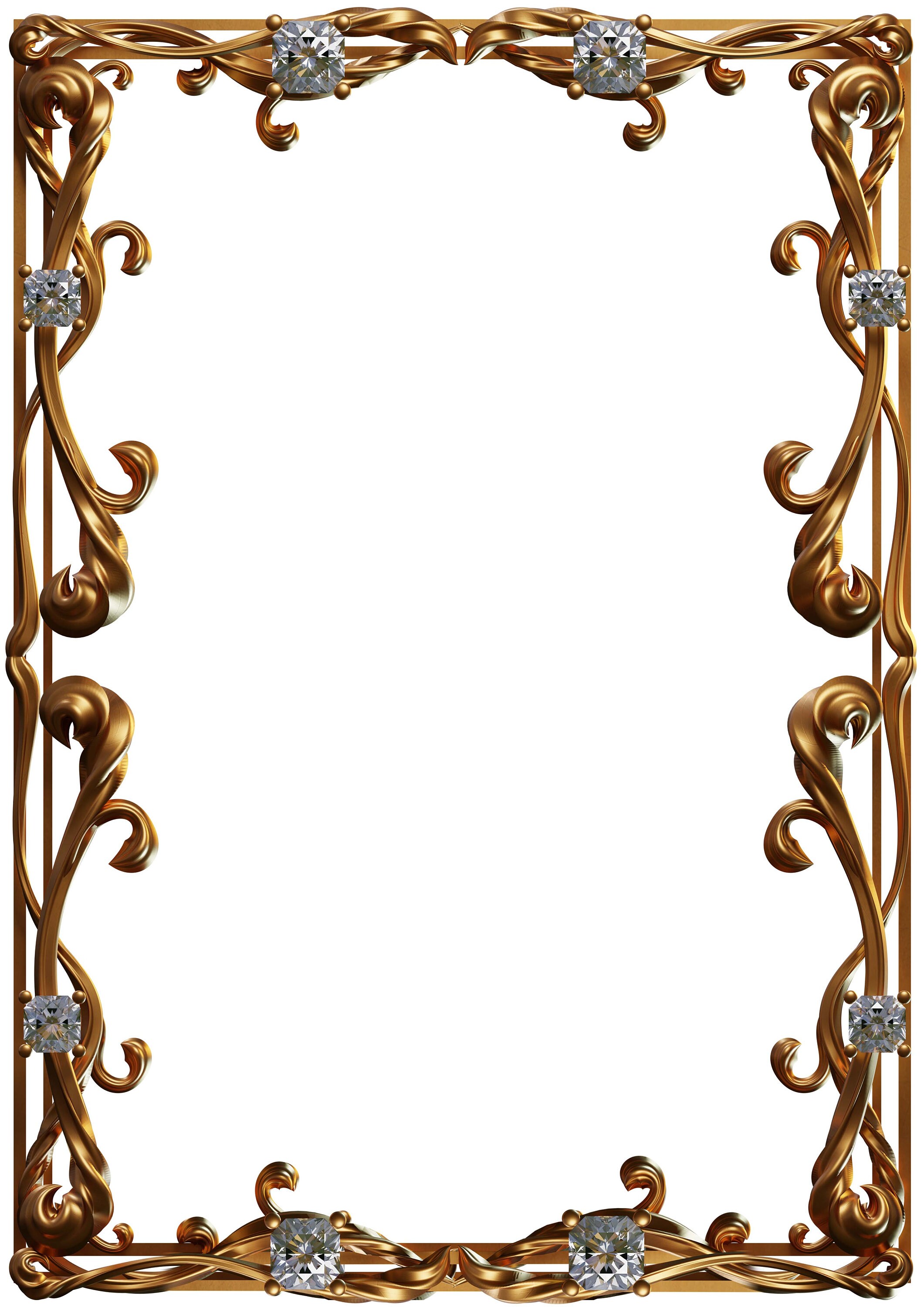 Gold Frames Clipart, Gold Border, Polygonal Frames Clipart, Golden ...