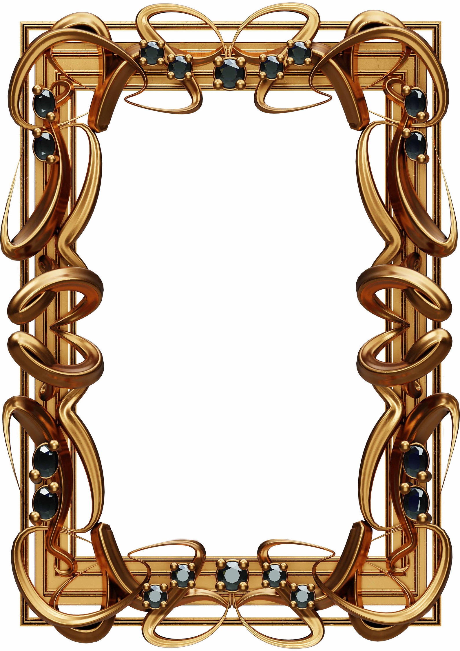 Gold Frames Clipart, Gold Border, Diamond Frames Clipart, Golden Frame ...