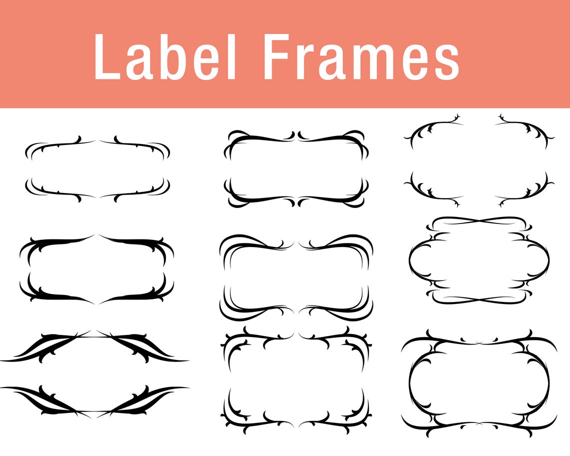 Label Frames Ai ,SVG , PNG, PDF , Curve Frames Svg, Label Frame Vector ...