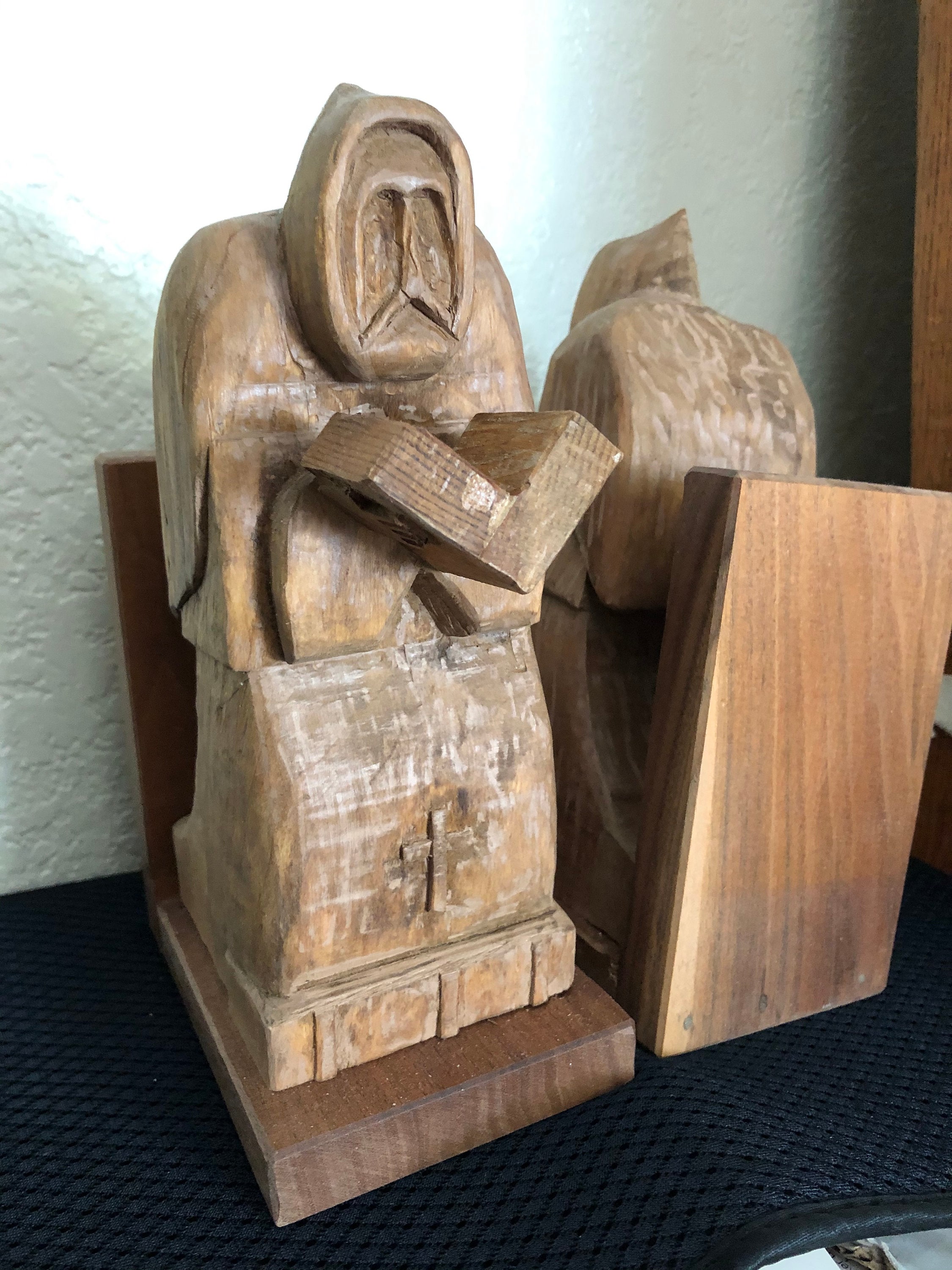 Hand Carved Monk Bookends : Price is per Pair. - Etsy