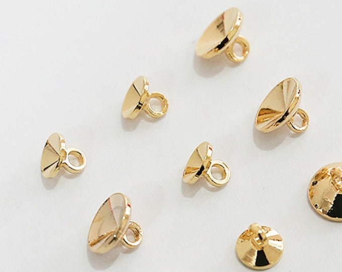 10pcs Beads Caps, Bead Cones, 18K Gold Plated, With Loop, 6mm, 8mm ...