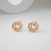 Round Line Post With Loop, 18k Gold Chain Round Stud Earring Nickel ...