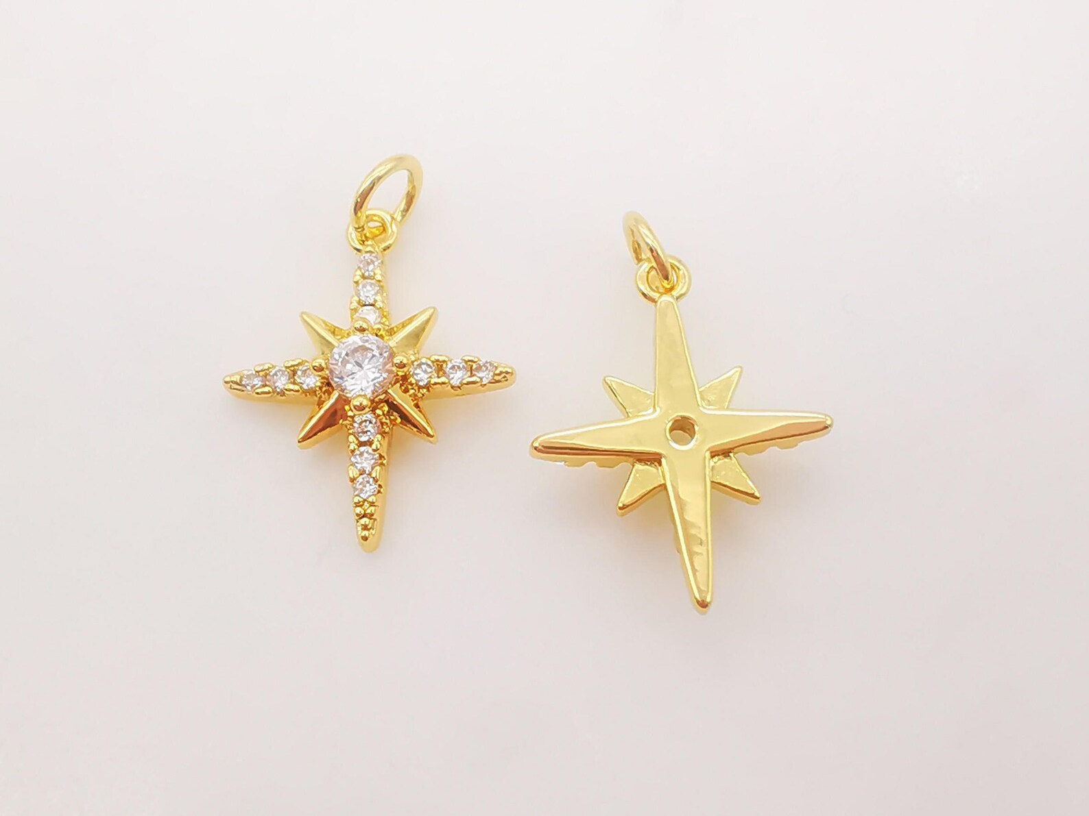 6PCS 14x11mm North Star Charms Crystal Cubic Star Pendant - Etsy