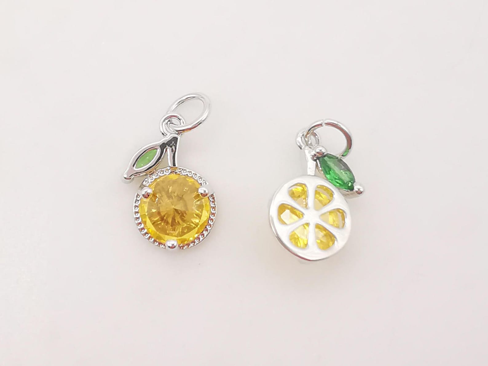 10PCS 6x10mm Lemon Charms 18K Gold Plated Cubic Pave Charms - Etsy