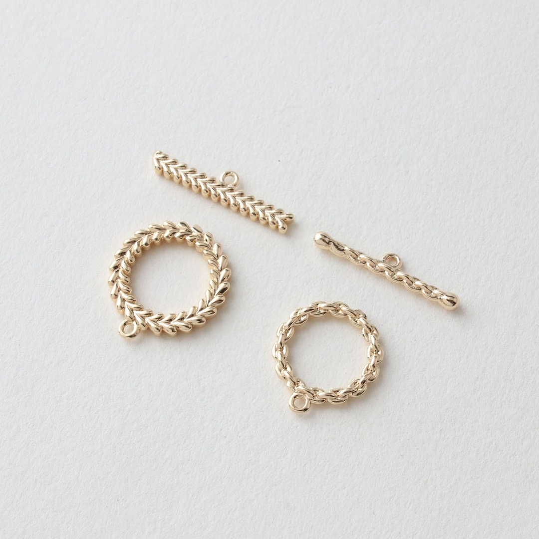 OT Toggle Clasps, 18K Gold Plated Leaf 20x25mm Bracelet Necklace Making ...