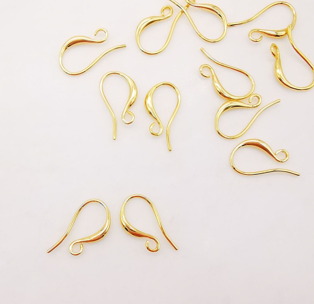 20PCS- Earring Hooks 18K Gold Plated, Gold Earring Earring Hooks, Fish ...