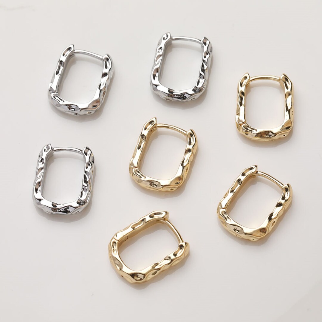 U Shape Earring Hoop, Hammered Huggie Hoops Earring Finding, Ear Hoops ...