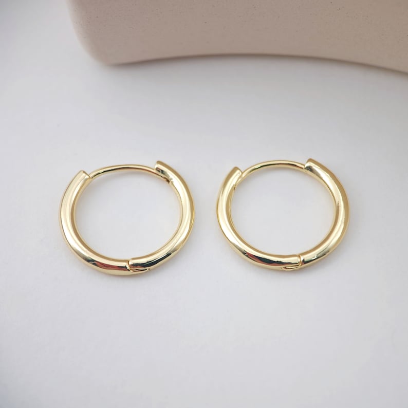 4PCS Huggie Hoops Earring Hoop, 18K Gold Plated Leverback Ear Hoops ...