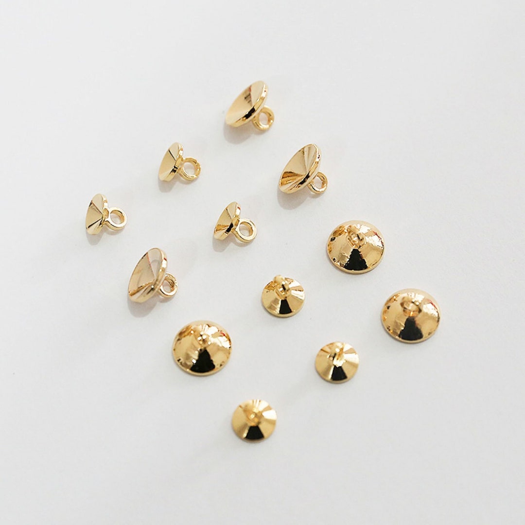 10pcs Beads Caps, Bead Cones, 18K Gold Plated, With Loop, 6mm, 8mm ...