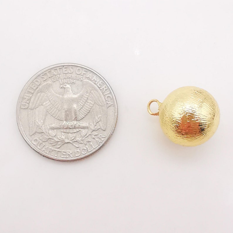 10PCS Gold Ball Charms, 18K Gold Plated Ball Charms, Round Ball Pendant ...