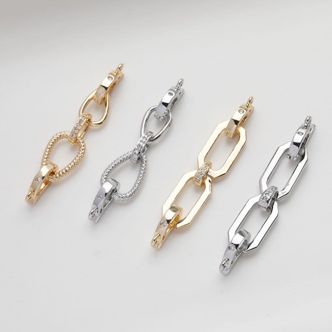 Irregular Link Connector, Link Chain Connector, 14K Gold Plated ...