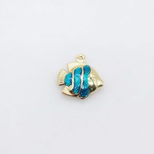 Enamel Marine Life Charms, Fish Pendant, 18K Gold Plated Charms ...