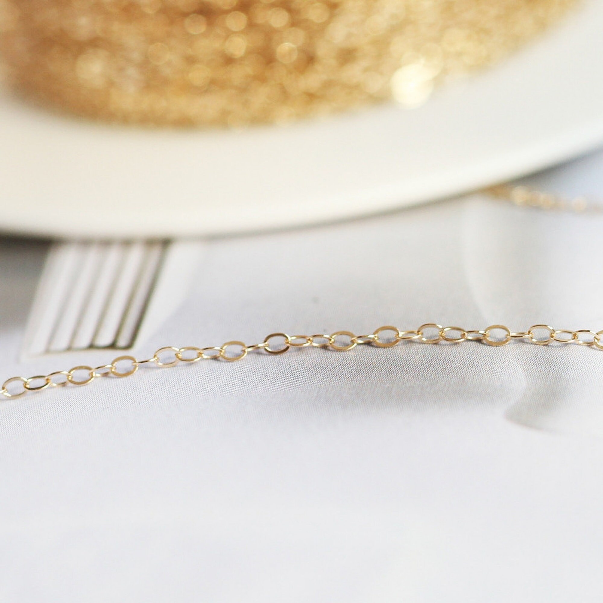 14K Gold Filled Dainty Cable Chains Tiny Oval Cable Chain - Etsy Australia