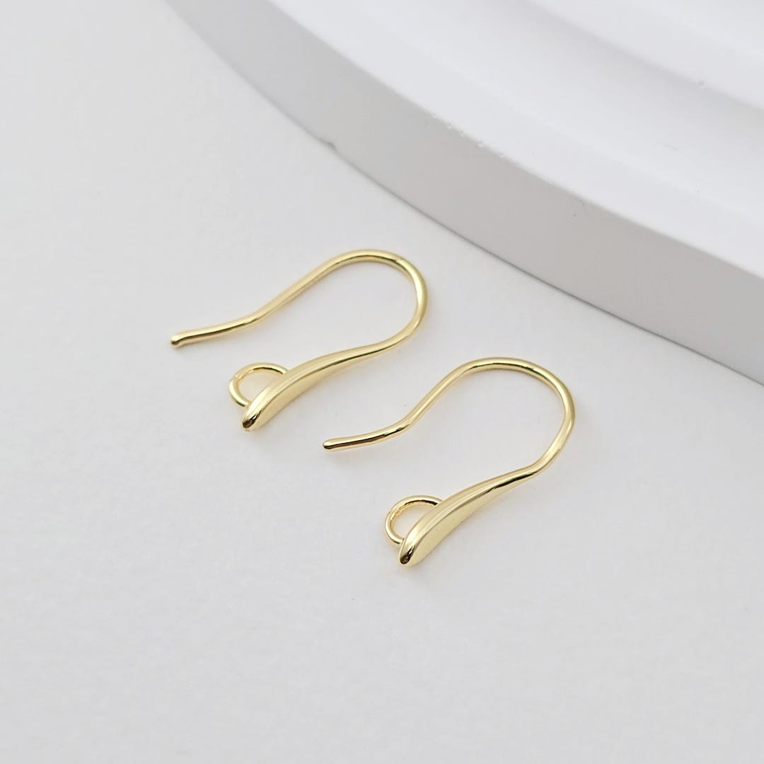 Fish Hooks, 18K Gold Plated Ear Wires, Gold Earring Earring Hooks, Ear ...