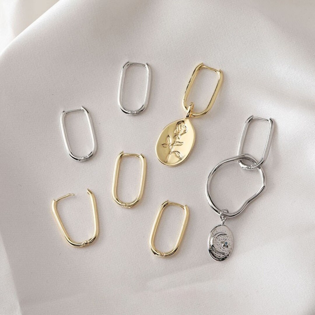 U Shape Earring Hoop, 14K Gold Plated, Huggie Hoops Earring Finding ...