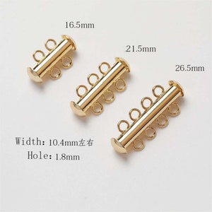 Gold Tangle Necklace Clasp, 14K Gold Plated, Layered Necklace Clasp ...