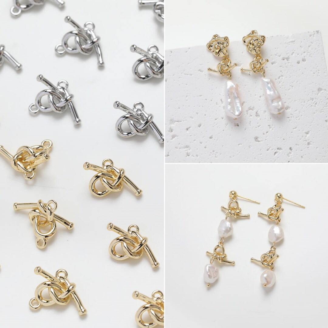 Tie the Knot Charms, Knot Connectors, Knot Pendant, 14K Gold/silver ...