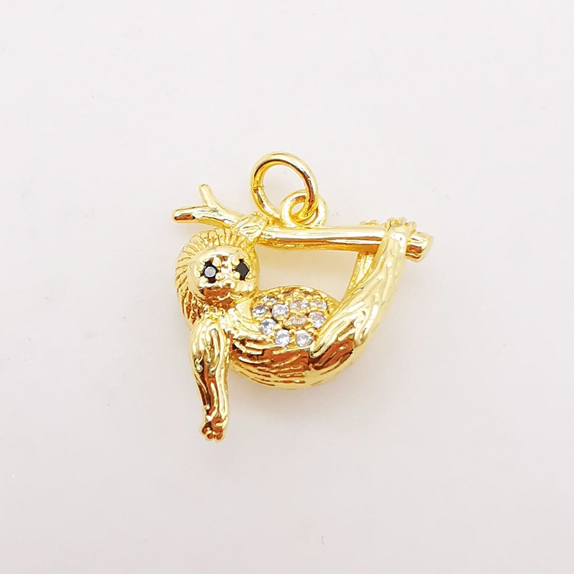 Sloth Charm 18K Gold Plated Sloth Pendant 16.4mm 3D Sloth - Etsy