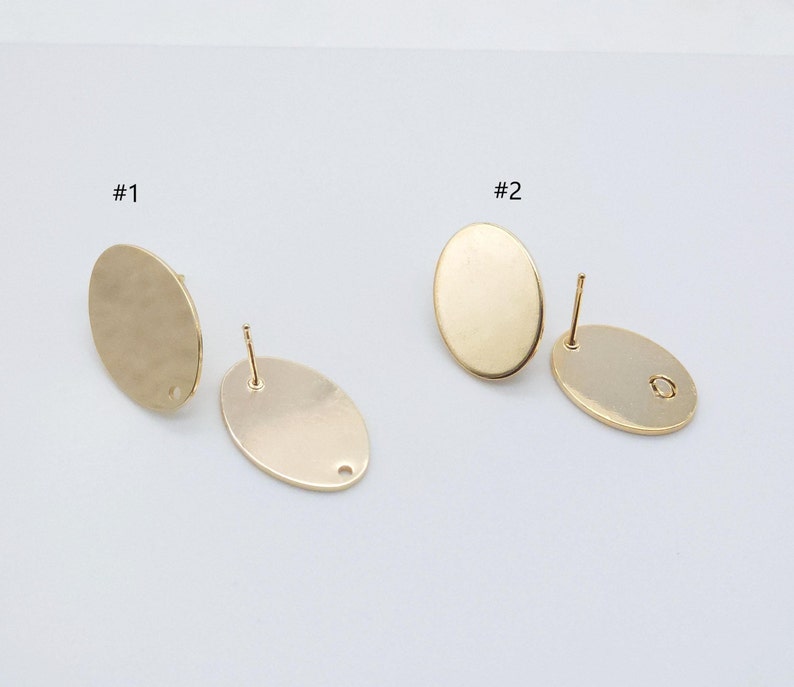 10pcs Oval Post With Loop 18K Gold Stud Earring Nickel Free - Etsy