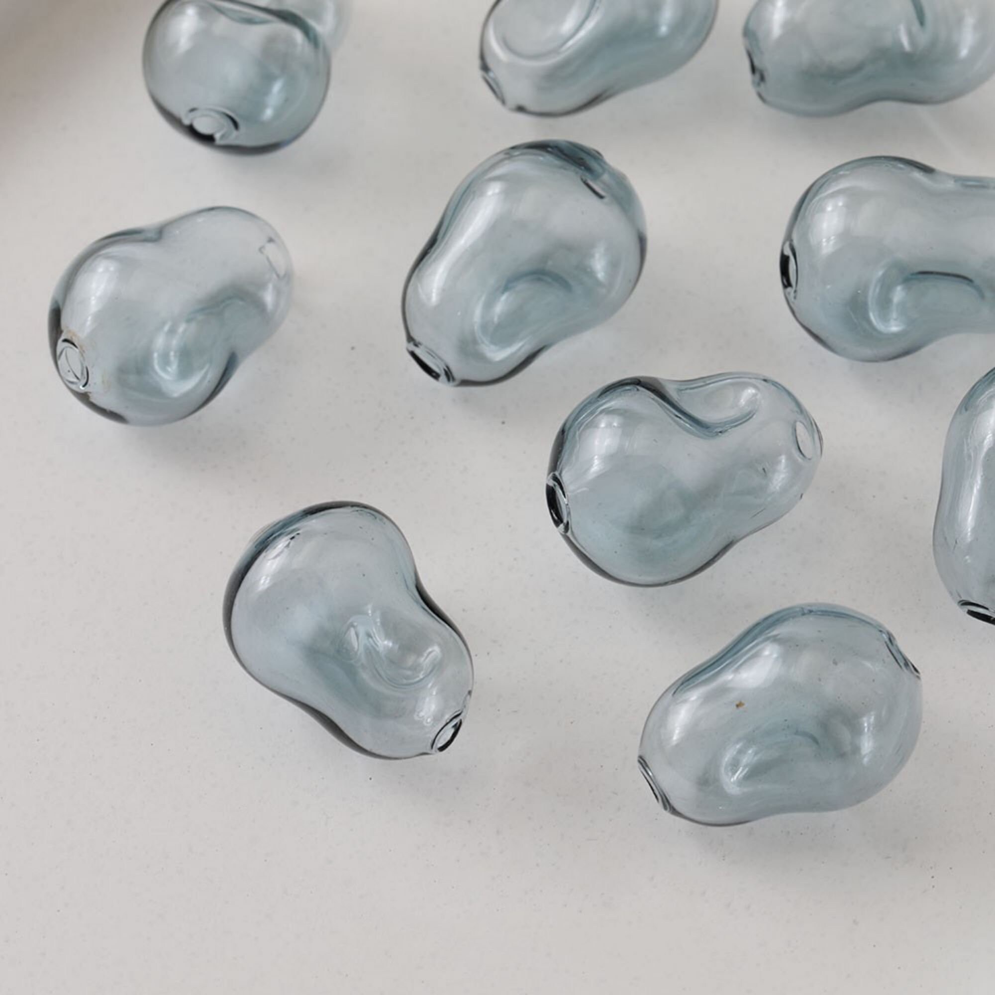 Glass Bubble Beads, Pear Concave Glass Beads, Colorful Hand Blown ...