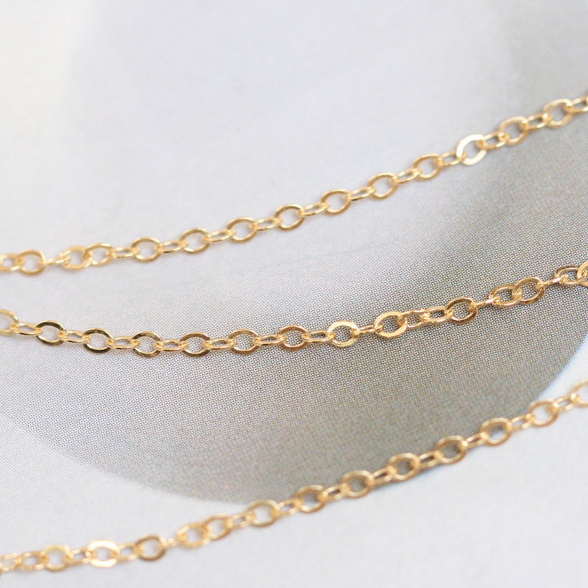 14K Gold Filled Dainty Cable Chains Tiny Oval Cable Chain - Etsy Australia