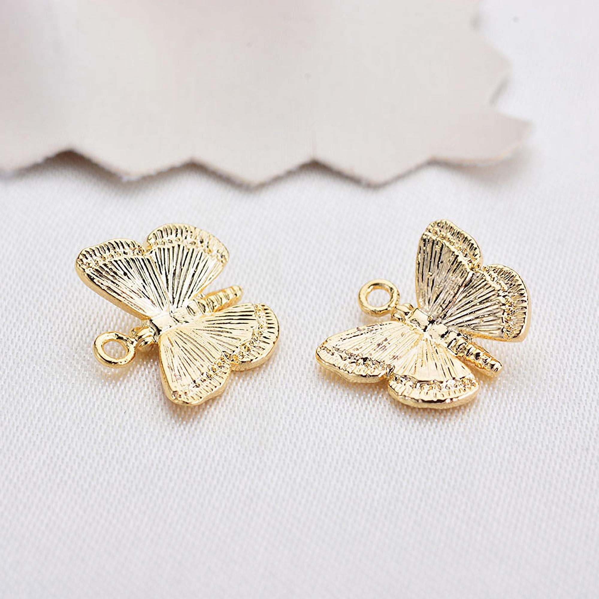 4PCS Bulk Gold Butterfly Charm Dainty Gold Plated Butterfly - Etsy