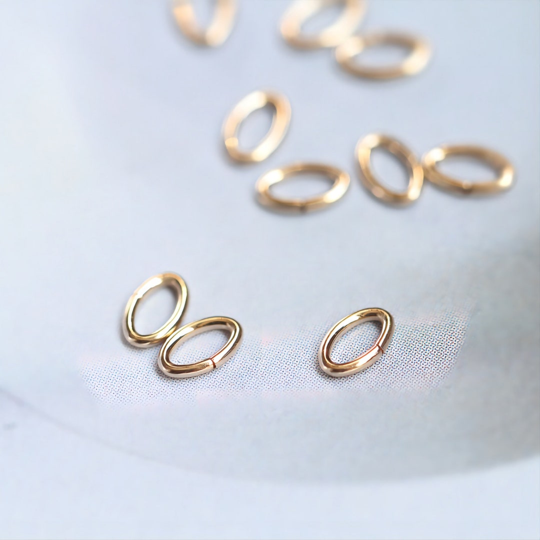 14K Gold Filled Oval Open Jump Rings- [10pcs/pack] Oval Jump Ring ...