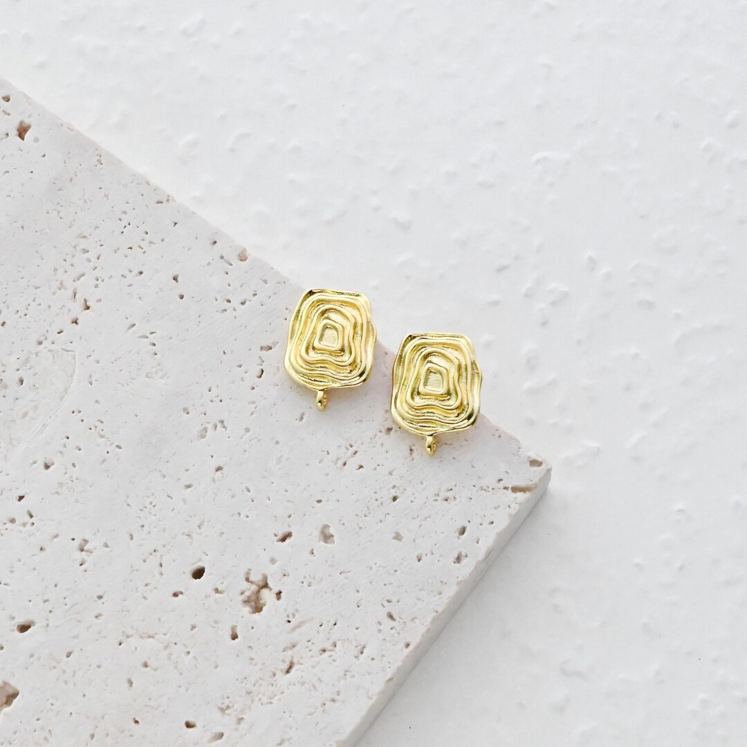 Irregular Earring Post, 18K Gold/silver, S925 Silver Pin Nickel Free ...