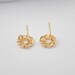 Round Line Post With Loop, 18k Gold Chain Round Stud Earring Nickel ...
