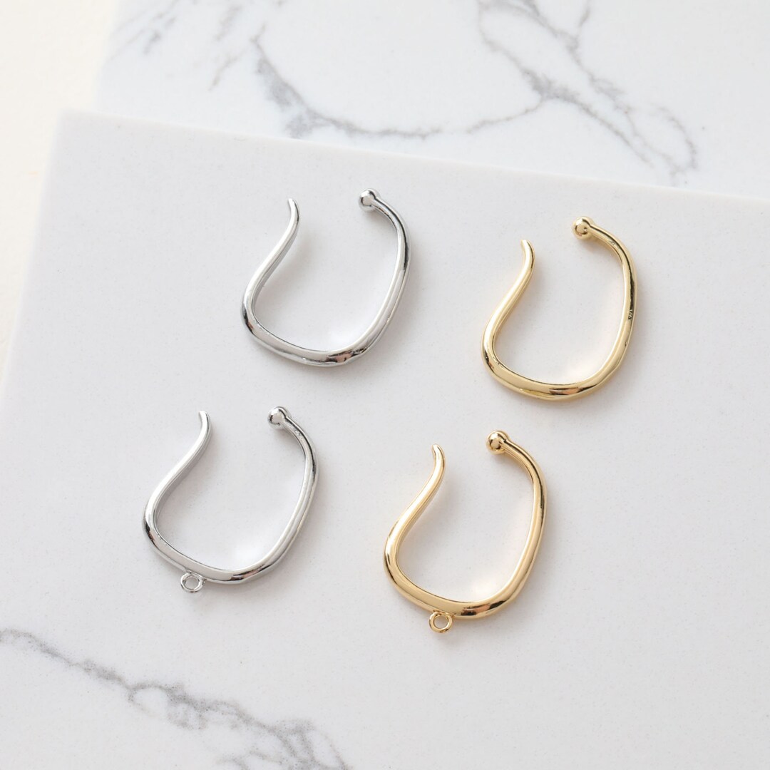Non-piercing Ear Bone Cuff, Ear Cuff With Loop, 21mm, 18K Gold/silver ...