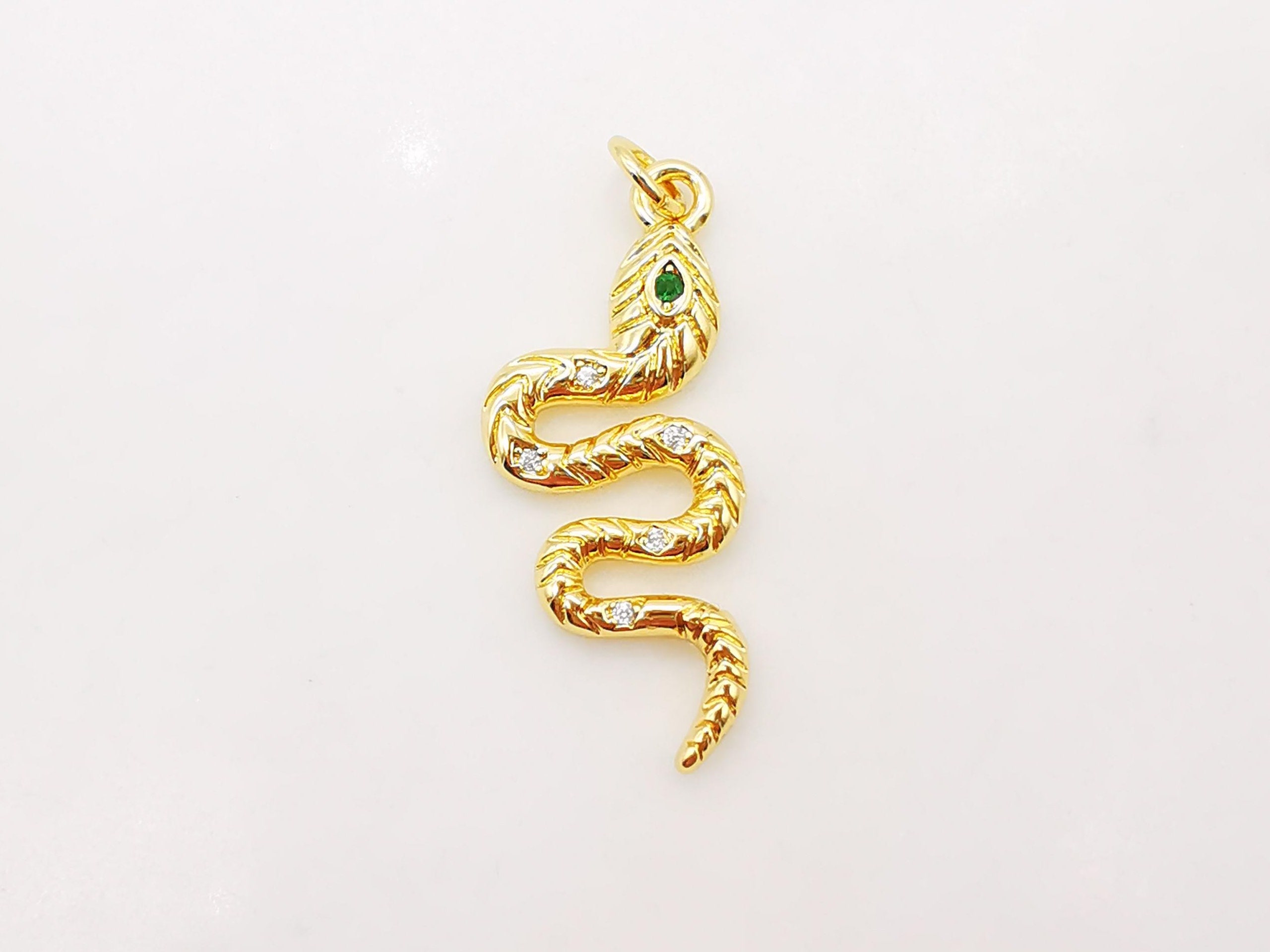 Snake Charm 18K Gold Plated Snake Pendant for Necklace | Etsy