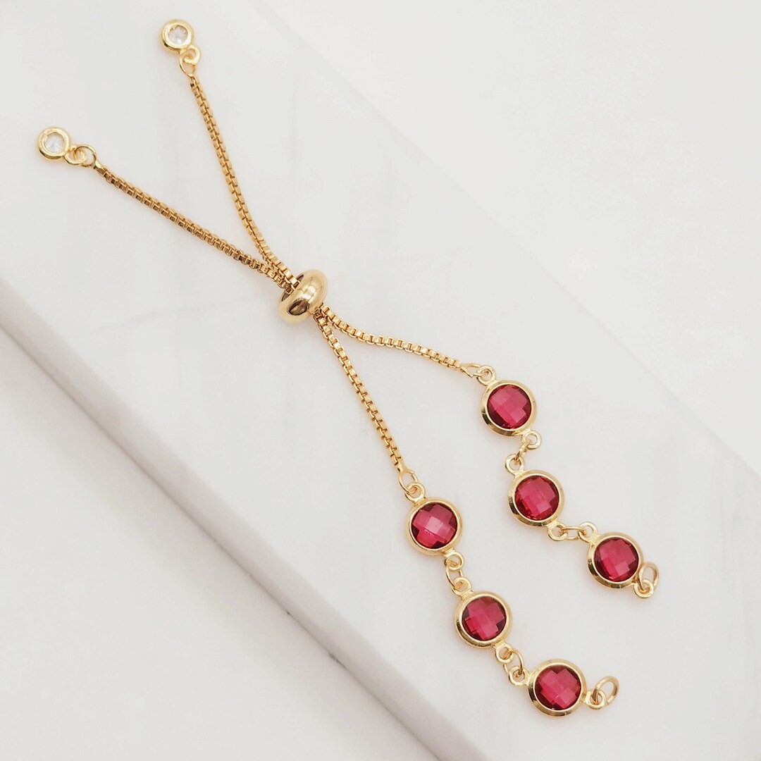 Adjustable Bracelet Making Chain, 20 Colors, 18K Gold Plated, CZ Pave ...