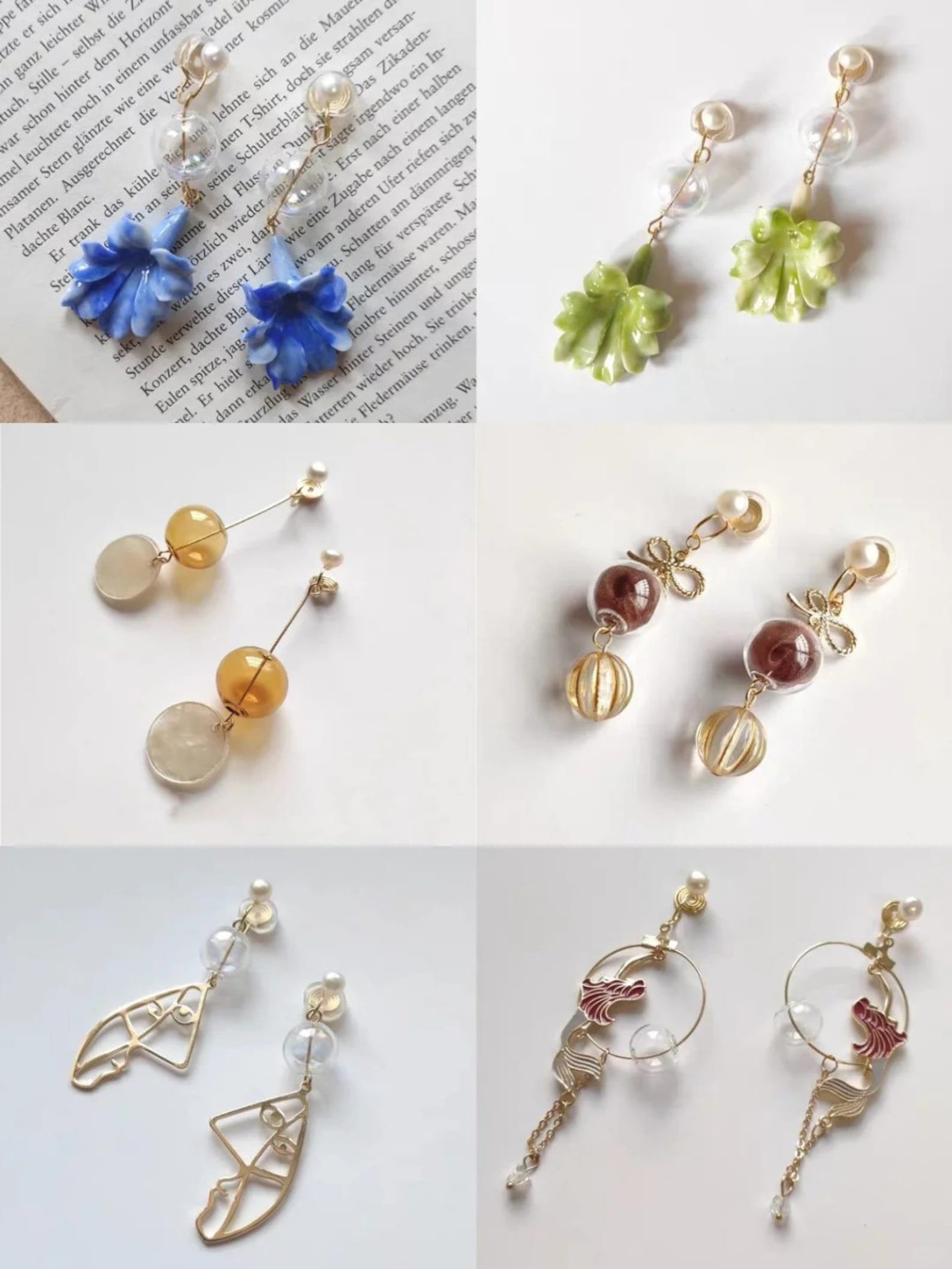 Glass Bubble Beads, Pear Concave Glass Beads, Colorful Hand Blown ...