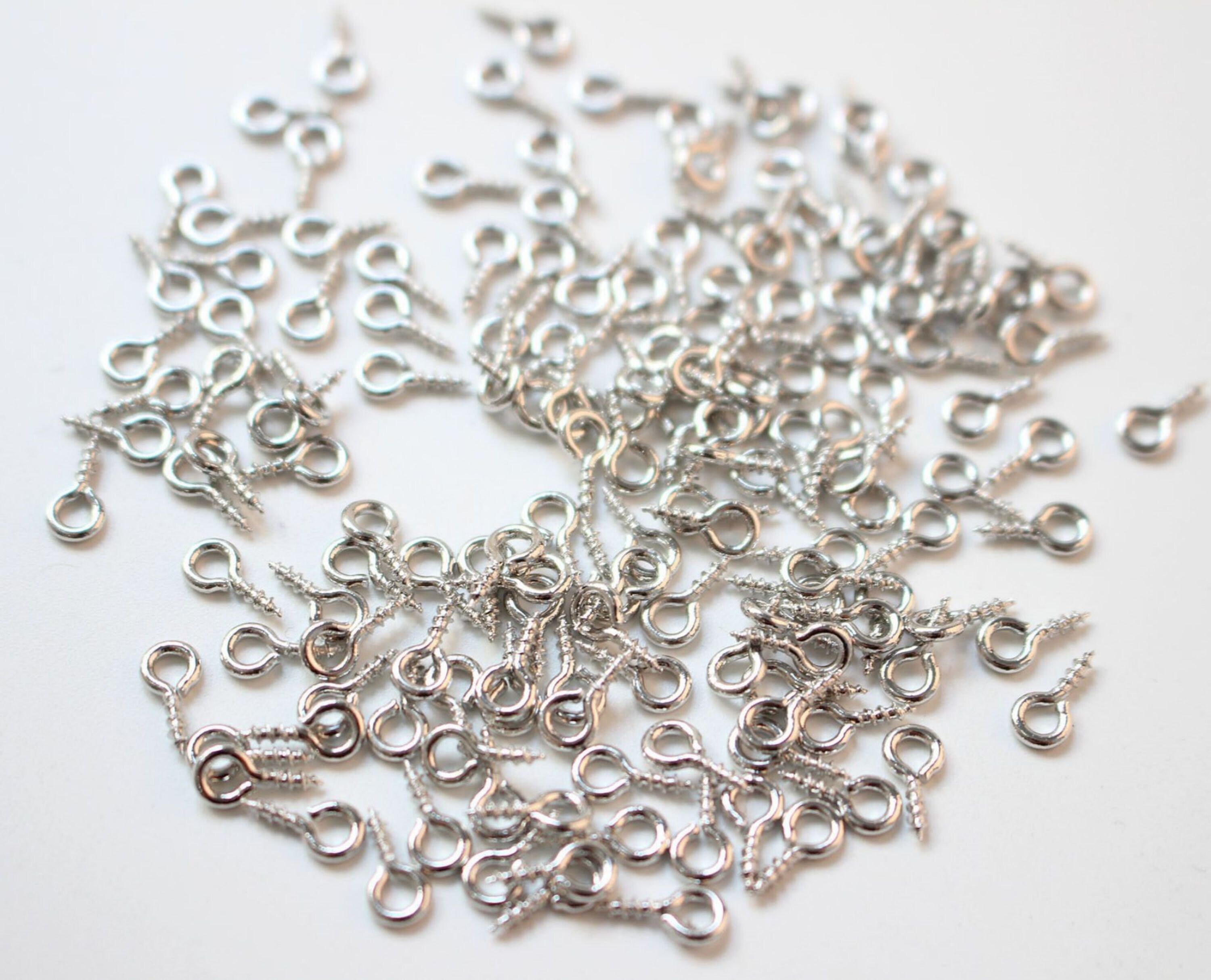 100pcs Eye Screw Pins Screw Hook Eye Pin 14K Gold Plated - Etsy