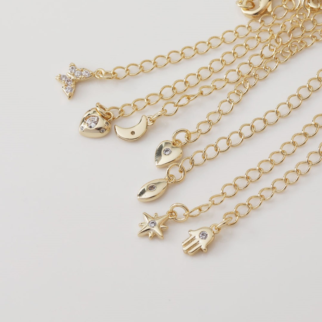 Extender Chain With Lobster Claw Clasps 73.4mm in Length, Hand, Moon ...
