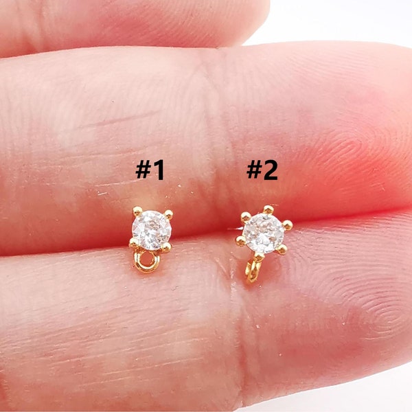 Gold Loop Earring With Diamonds - Etsy