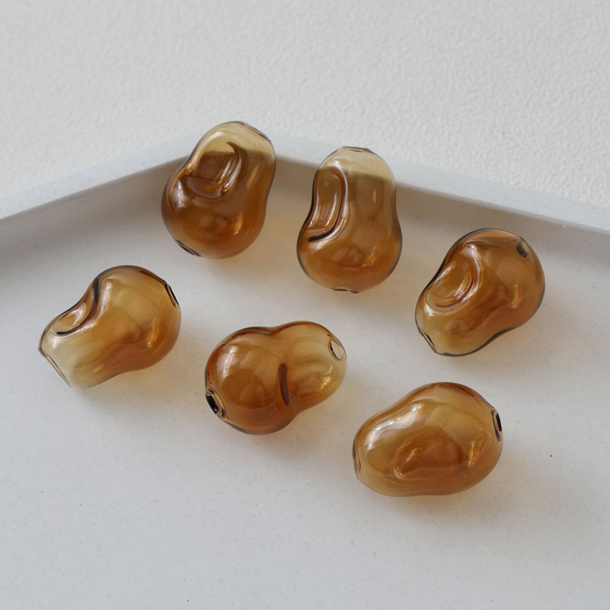 Glass Bubble Beads, Pear Concave Glass Beads, Colorful Hand Blown ...