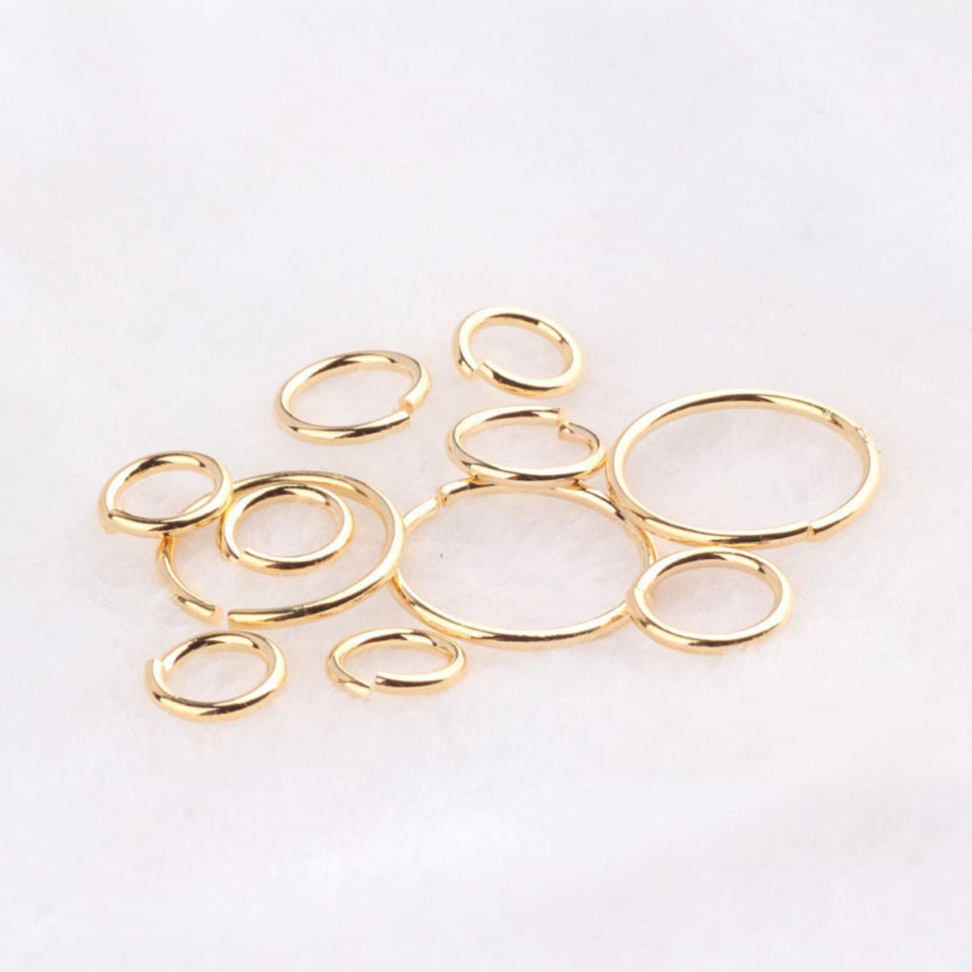 10pcs Big Size Jump Rings for Jewelry Making, Thickened Gold Plated ...