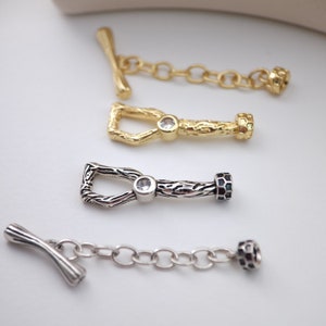 Link Chain Connector, OT Clasp, Pave CZ, 18K Gold/silver Plated ...