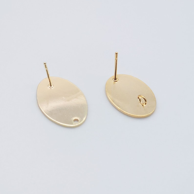 10pcs Oval Post With Loop 18K Gold Stud Earring Nickel Free - Etsy