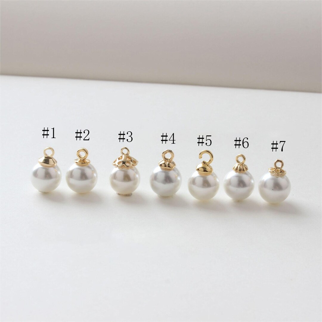 10pcs 14K Gold Plated Peg Bail Caps, Half Drilled Bead Caps, Pearl Bead ...